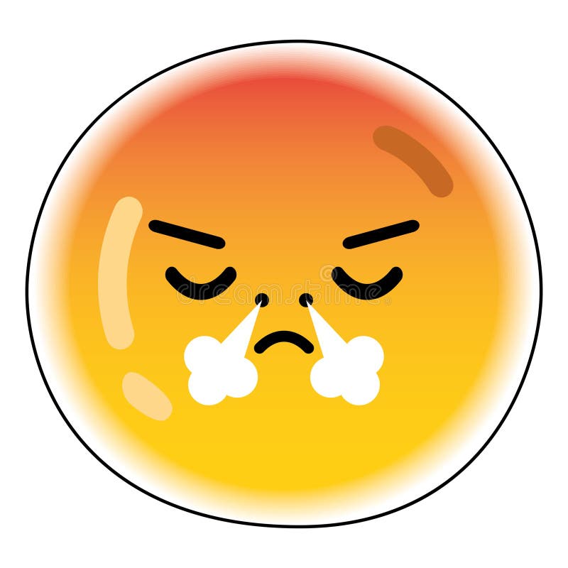Cute Angry Emoji Icon Vector Stock Vector - Illustration of character ...