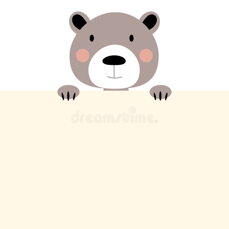 Cute Animal Bear with Empty Place for Text. Vector Illustration Stock ...