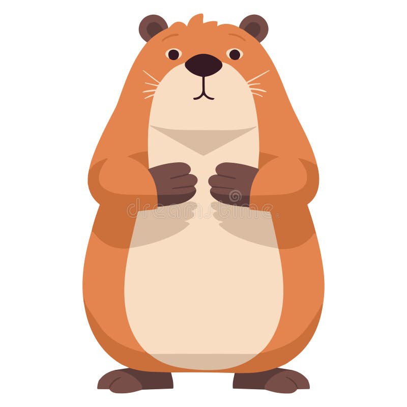 Cute Animal Cartoon Character Groundhog Flat Style Stock Photo ...
