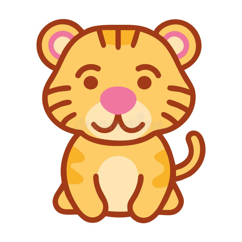 Cute Animal Cartoon Tiger Adorable Stock Vector - Illustration of ...