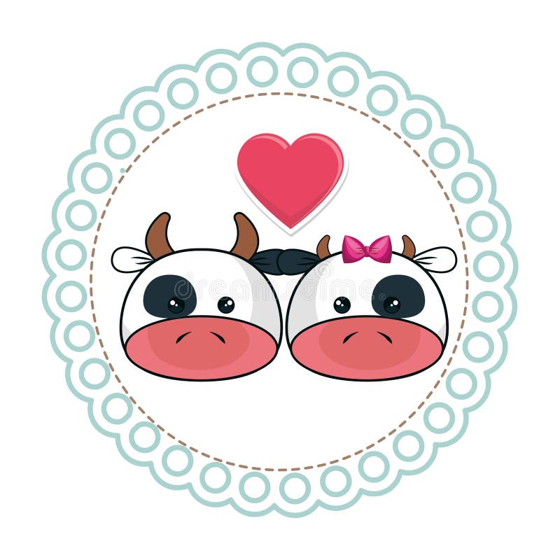 Cute Animal with Circular Frame Stock Illustration - Illustration of ...