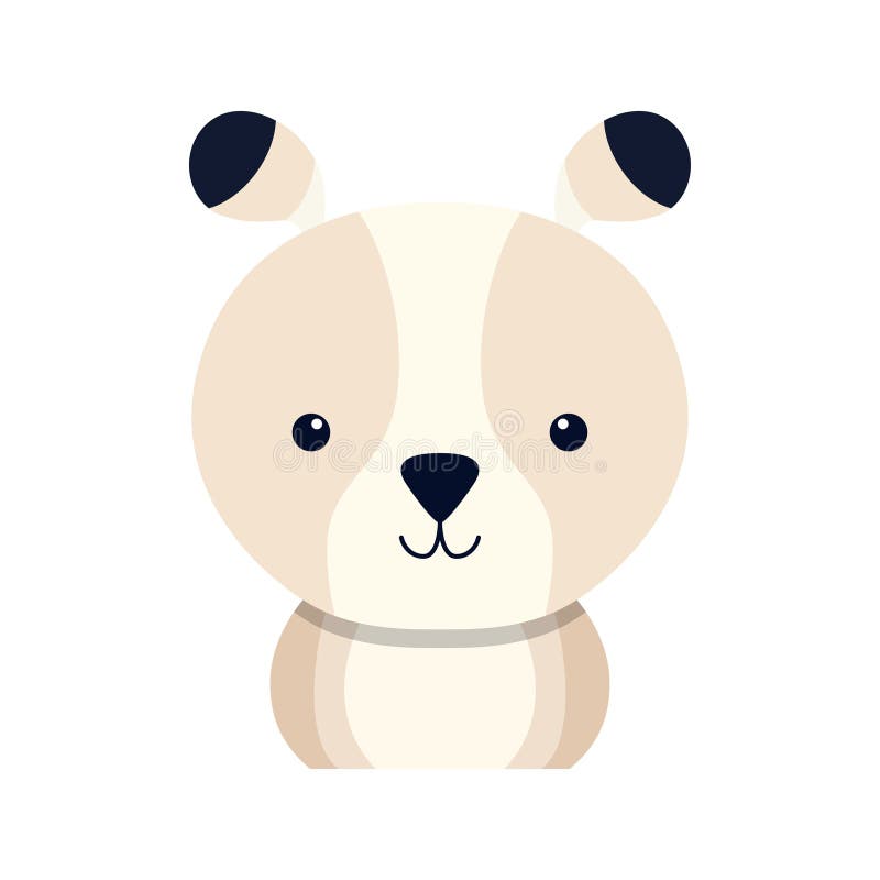 Cute Animal Face Sticker. Cute Animal Face Cartoon Vector Illustration ...