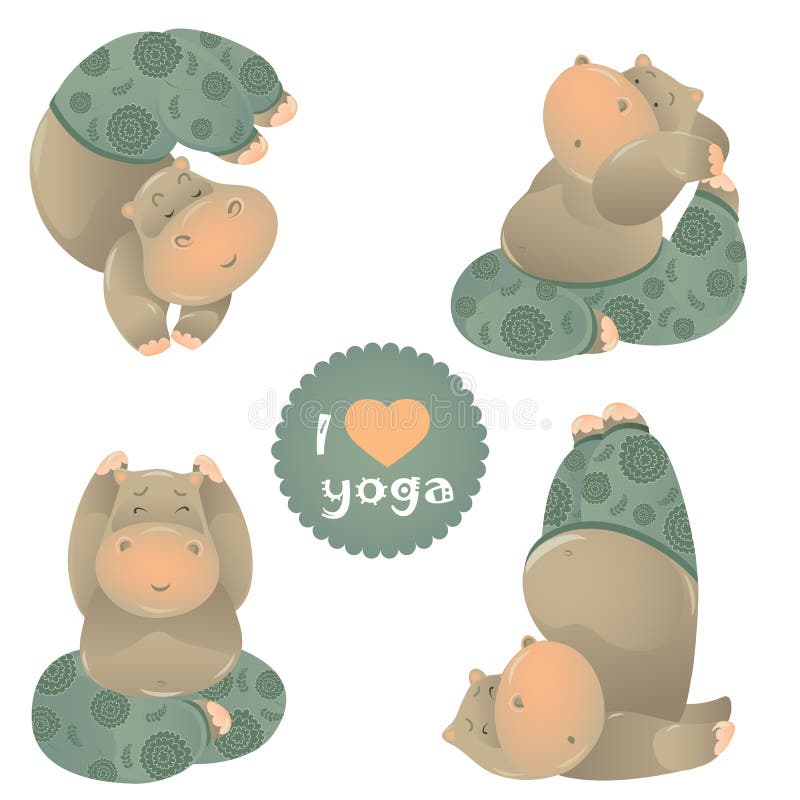 Cute Animal Illustration of Yoga Pose Stock Vector - Illustration of ...