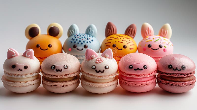 Cute Animal Macarons stock image. Image of lovely, decoration - 332731005