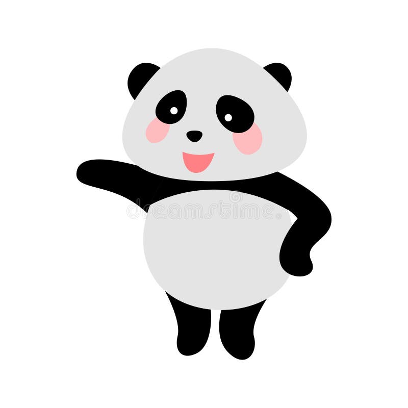 Cute Animal of Panda on Cartoon Version Stock Vector - Illustration of ...