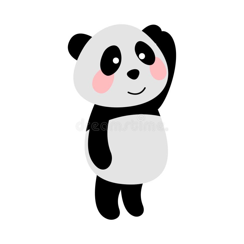 Cute Animal of Panda on Cartoon Version Stock Vector - Illustration of ...