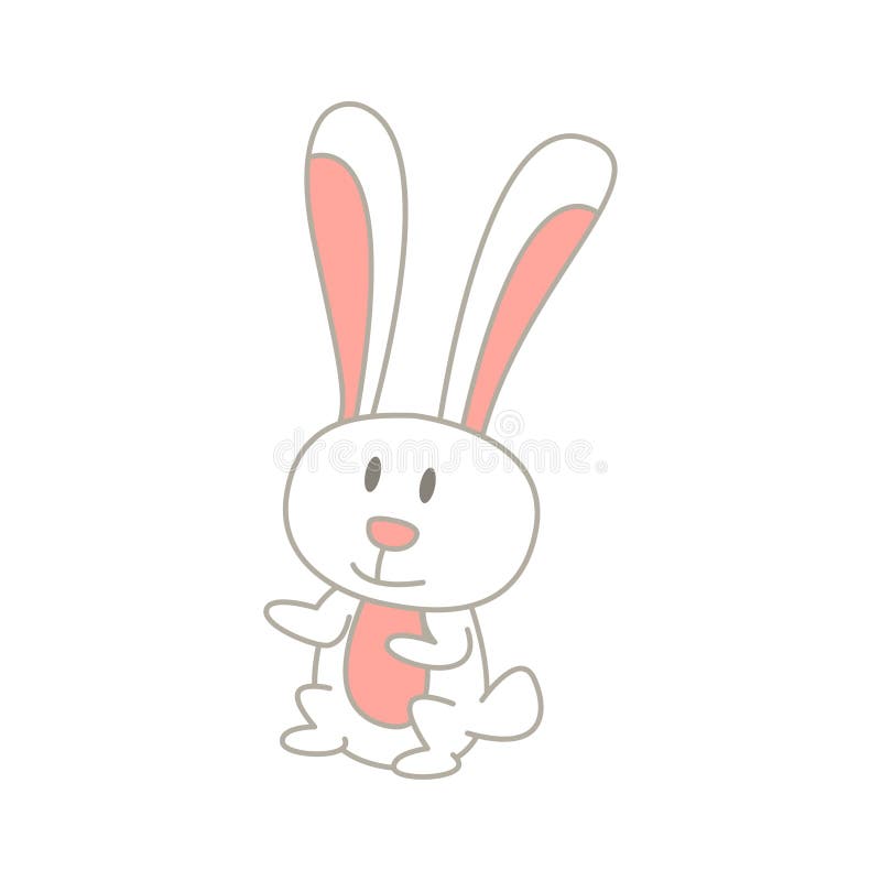 Cute Animal of Rabbit on Cartoon Version Stock Vector - Illustration of ...