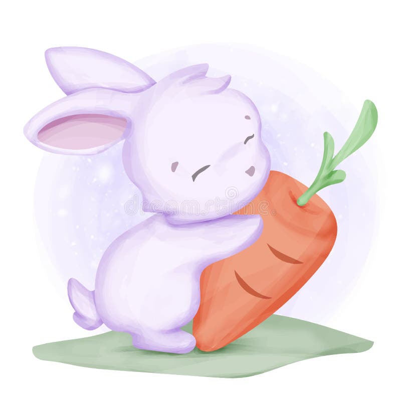 Cute Animal Rabbit Love Carrot Stock Vector - Illustration of character ...