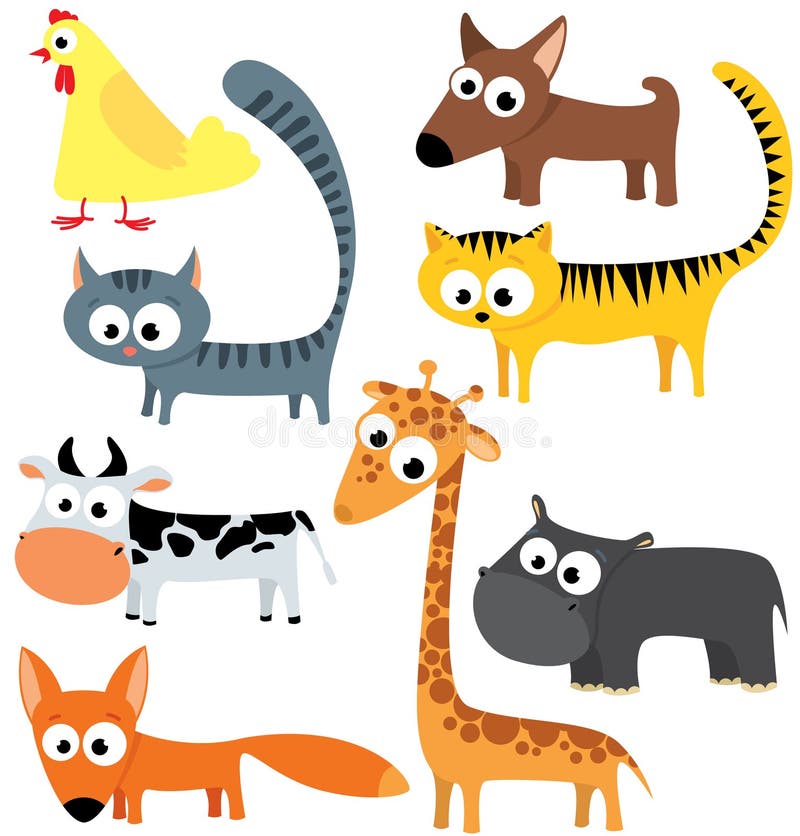 Cute animals stock vector. Illustration of animal, giraffe - 12986674