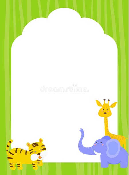Cute animals and frame stock vector. Illustration of animal - 35297157