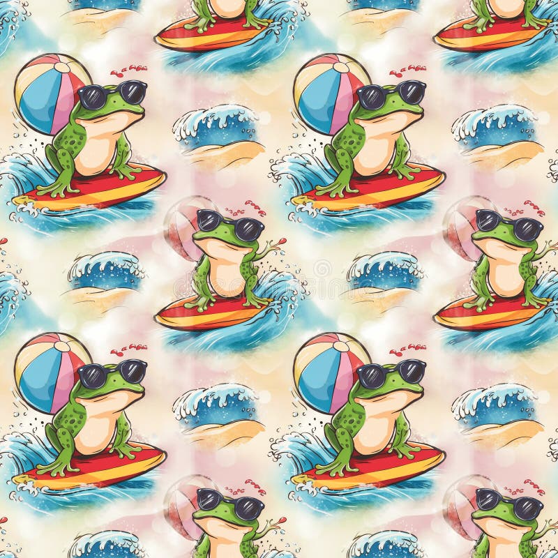 Cute Animals Frogs Seamless Pattern for Wallpaper and Wrapping Paper ...