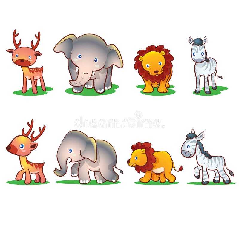 Cute animals stock vector. Illustration of animals, walking - 54578990