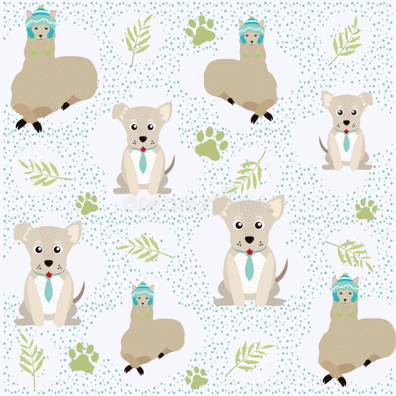Cute Animals Pattern Background Stock Vector - Illustration of animal ...