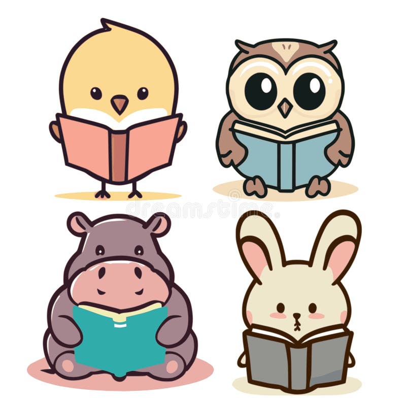 Cute Animals Studying