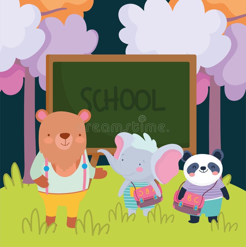 Animals School Alphabet Collection for Reading Stock Vector ...