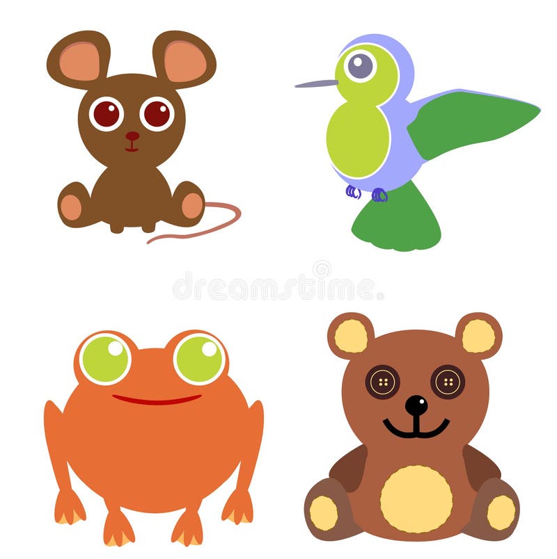 Platypus Devil Frog Doll Set Cartoon Vector Illustration Stock Vector ...