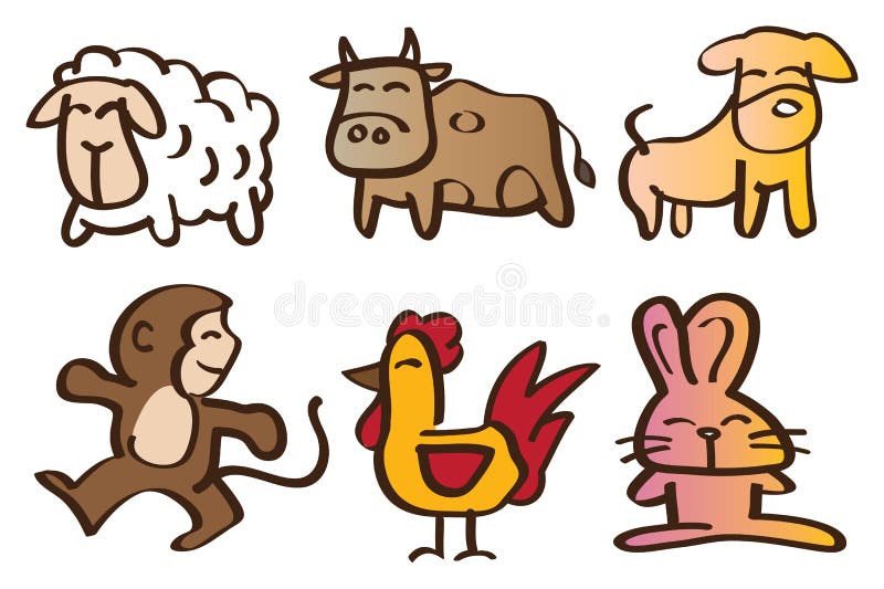 Cute animals stock vector. Illustration of adorable, monkey - 37660338