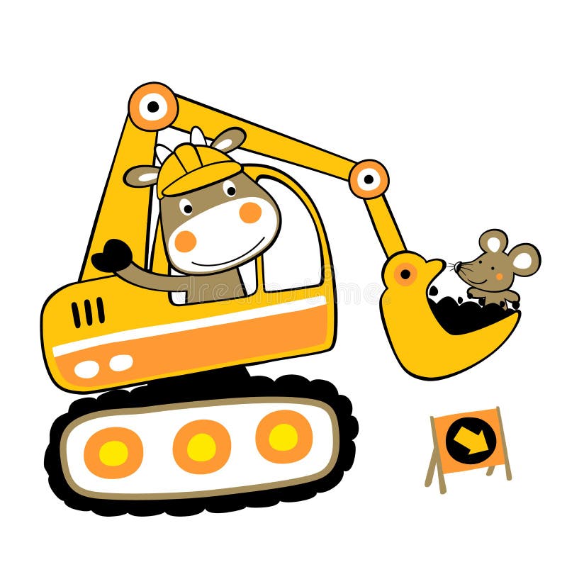 The Cartoon Digger - Illustration For The Children Stock Illustration ...