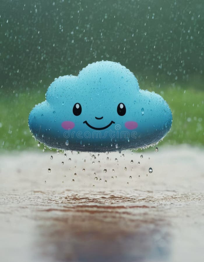 Cheerful Rain Cloud stock image. Image of cloud, character - 312453187