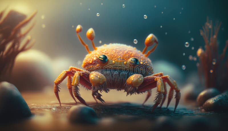 Cute Animated Crab, Generative AI Stock Illustration - Illustration of ...