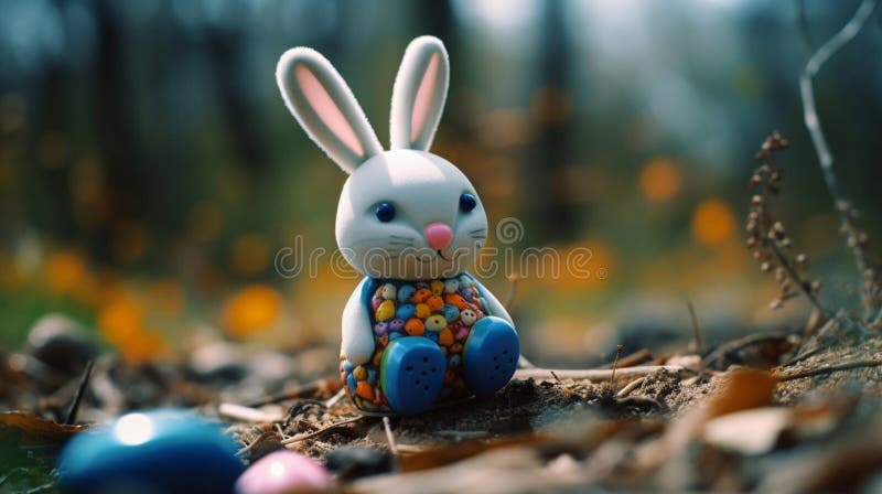 Cute Animated Easter Bunny Ai Generated Stock Illustration ...
