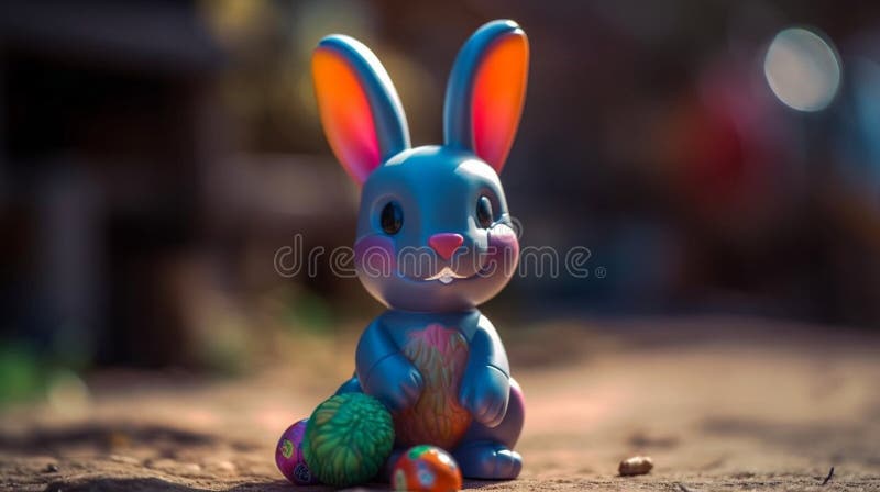 Cute Animated Easter Bunny Ai Generated Stock Illustration ...
