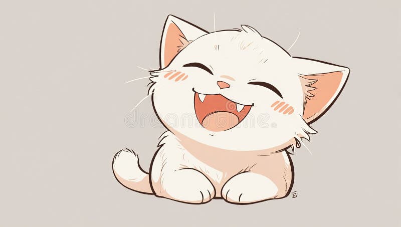 Cute Animated Kitten Winking with a Smile. Anime Style Stock Photo ...