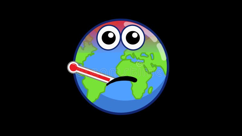 Cute Animation Earth of Climate Change and Global Warming Stock Video ...