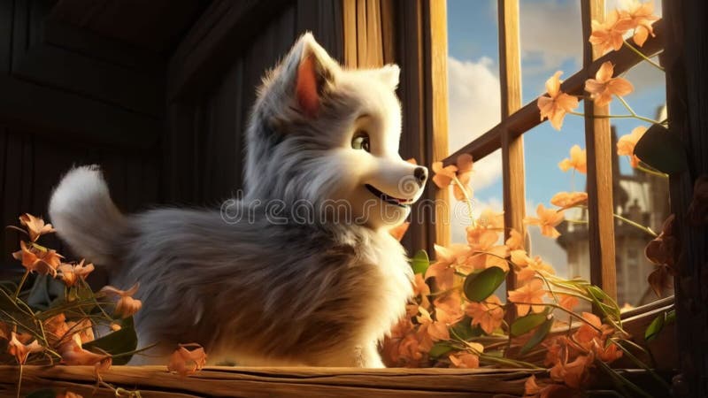 Cute Animation with a Funny Little Dog Stock Video - Video of breed ...