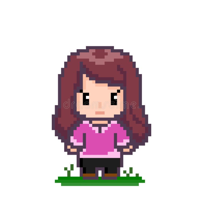 Pixel girl icon stock vector. Illustration of abstract - 72882552