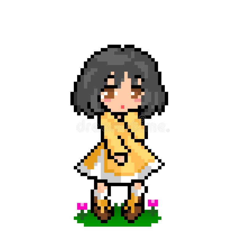 Little Girl Images for 8 Bit Game Asset Pixels Stock Vector ...