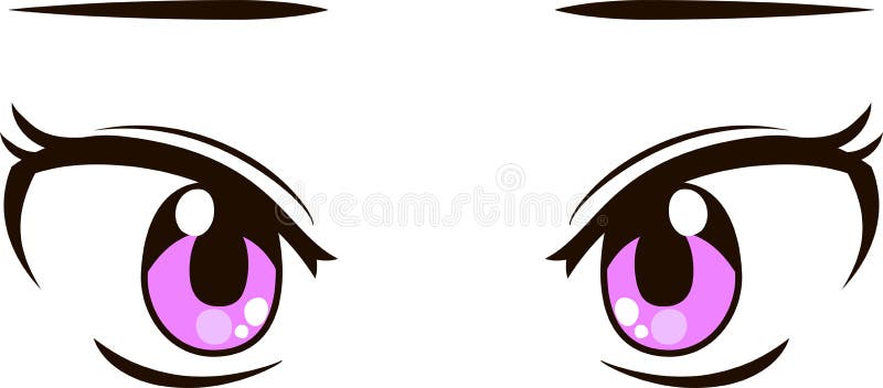 Cute Anime-style Eyes in Normal Times Stock Vector - Illustration of ...