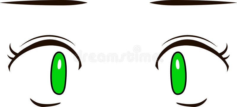 Cute Anime-style Eyes with Normal Facial Expressions Stock Vector ...