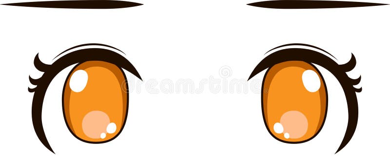 Cute Anime-style Eyes in Normal Times Stock Vector - Illustration of ...