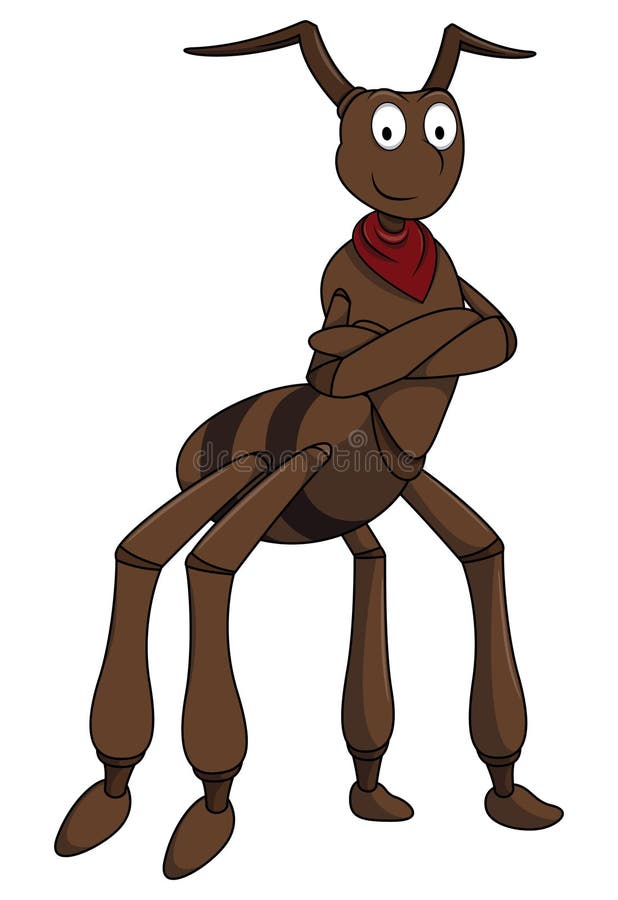 Cute Ant Cartoon Color Illustration Stock Vector - Illustration of ...