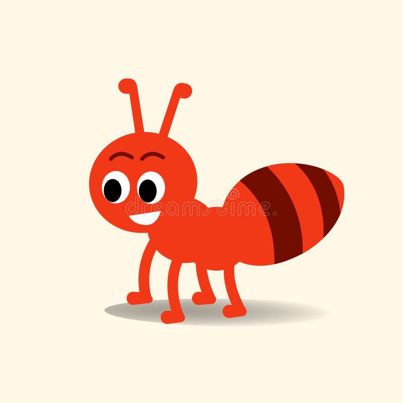 Cute Ant Cartoon .Happy Red Ant Character Doodle Flat Style Stock ...