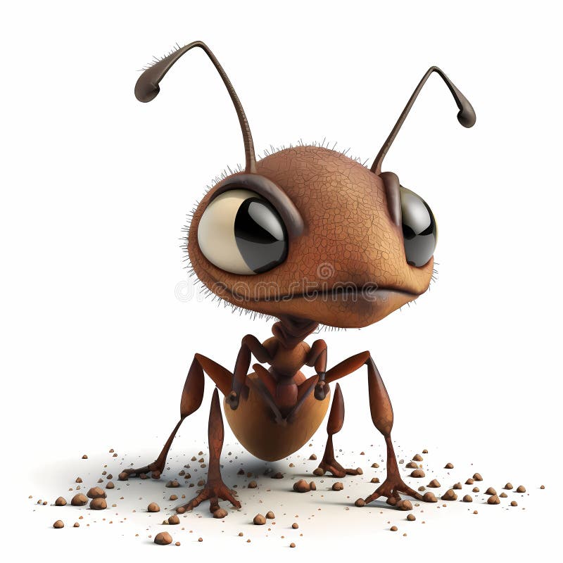 Cute Ant Cartoon. Generative AI Stock Illustration - Illustration of ...