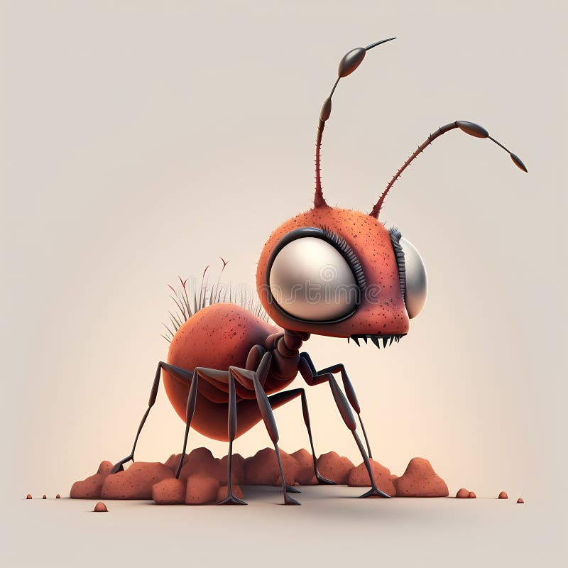 Cute Ant Cartoon. Generative AI Stock Illustration - Illustration of ...