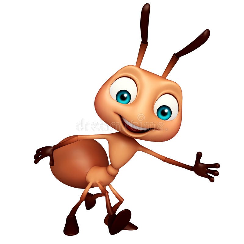 Cute Ant Funny Cartoon Character Stock Illustration - Illustration of ...