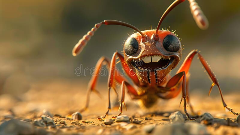 Cute Ant. Funny Smiling Insect. AI Generative Stock Illustration ...