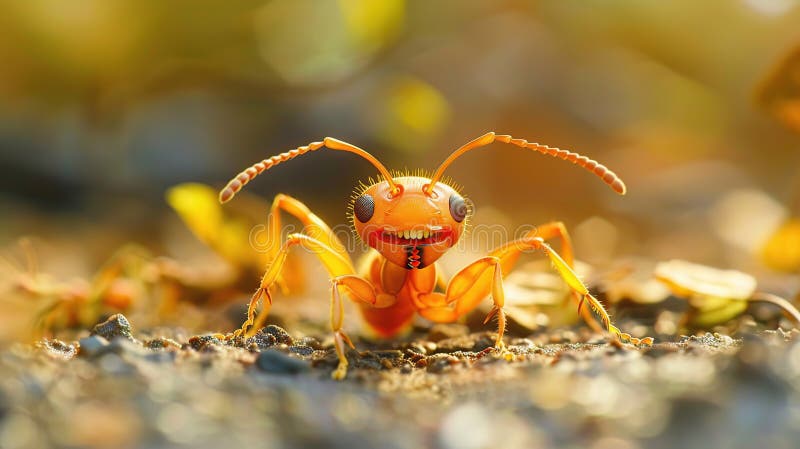 Cute Ant. Funny Smiling Insect. AI Generative Stock Illustration ...