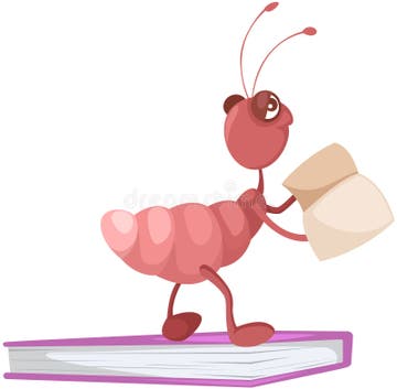 Cute ant reading a book stock vector. Illustration of design - 25100911