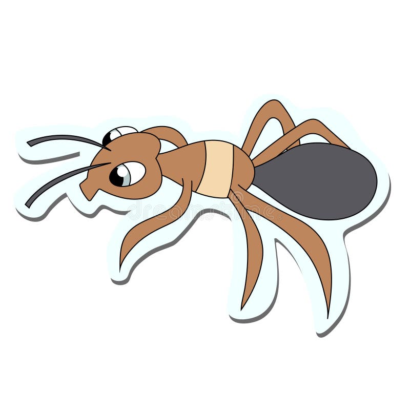 Cute Ant Sticker. Stock Vector Illustration Stock Vector - Illustration ...