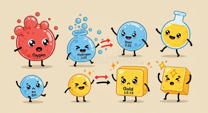 Cute, Anthropomorphized Representations of Chemical Elements and ...