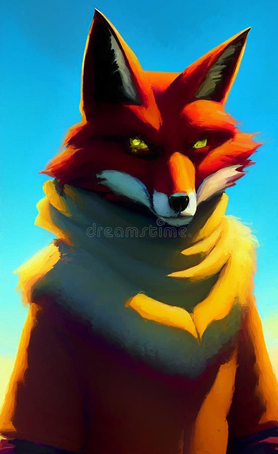 Antropomorphic Fox Character in a Fantasy Setting Stock Illustration ...