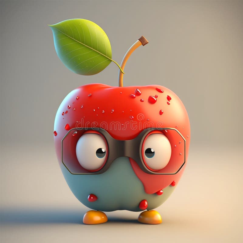 Cute apple Character stock image. Image of isolated - 268858595