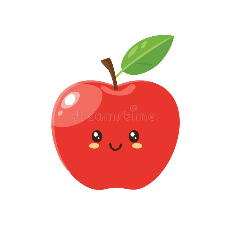 A Cute Apple Fruit Illustration Stock Vector - Illustration of vector ...