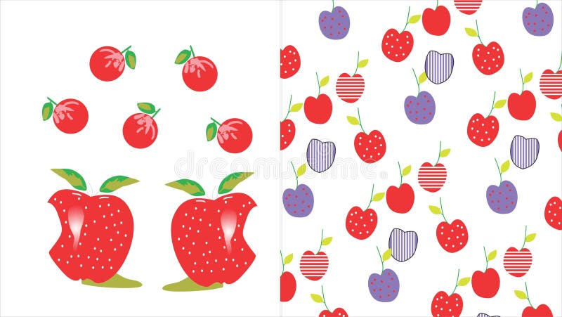 Cute appleprint vector art stock vector. Illustration of brand - 295918245