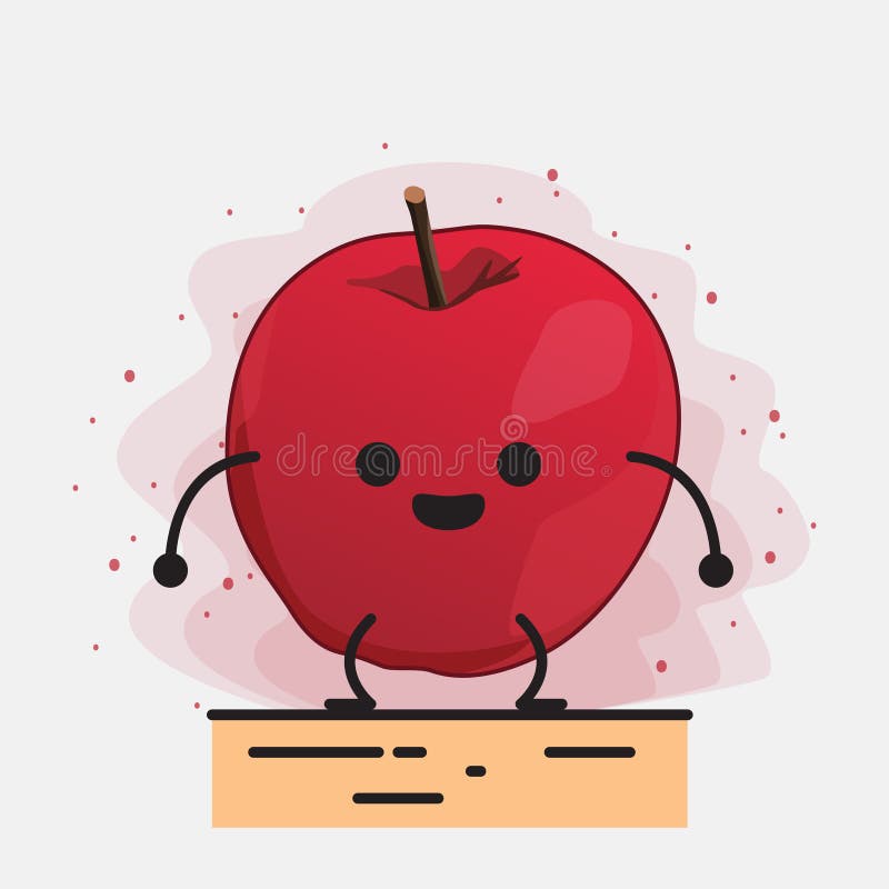 Cute Apple Vector Character Illustration Stock Vector - Illustration of ...