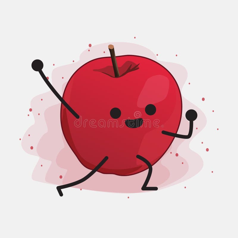 Cute Apple Vector Character Illustration Stock Vector - Illustration of ...